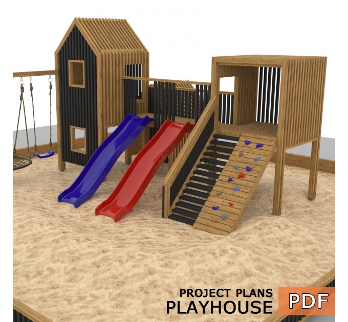 Kids Playhouse Build Plan, DIY Playset, Treehouse - Digital Download Only