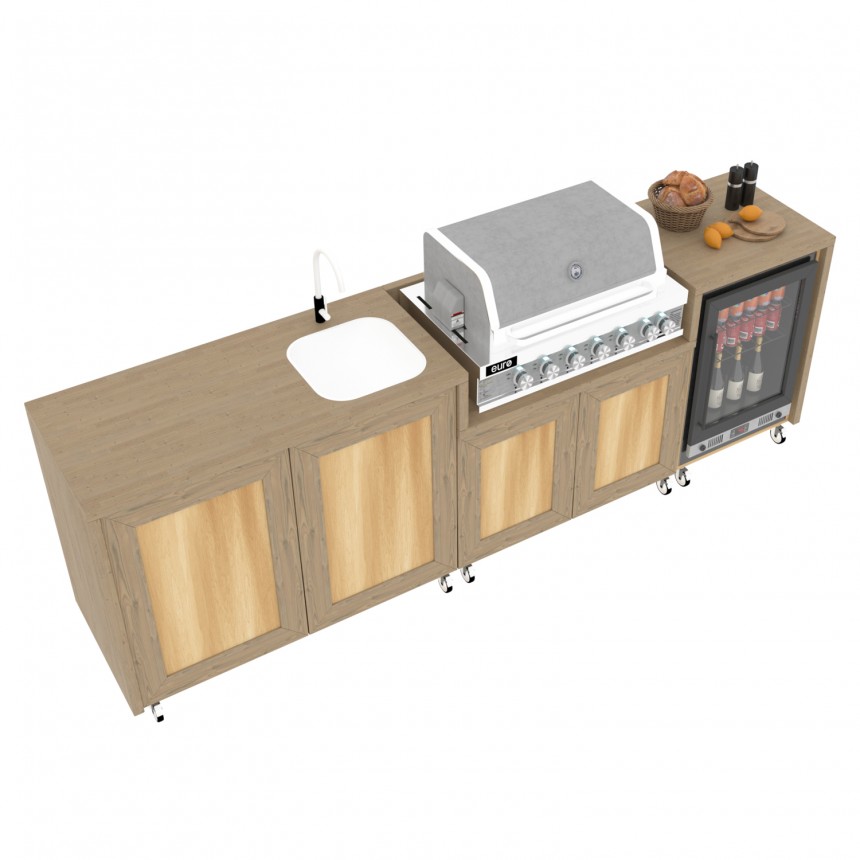 DIY Outdoor Grill Kitchen - 10ft, Grill Cabinet, Grill Table, Grill ...