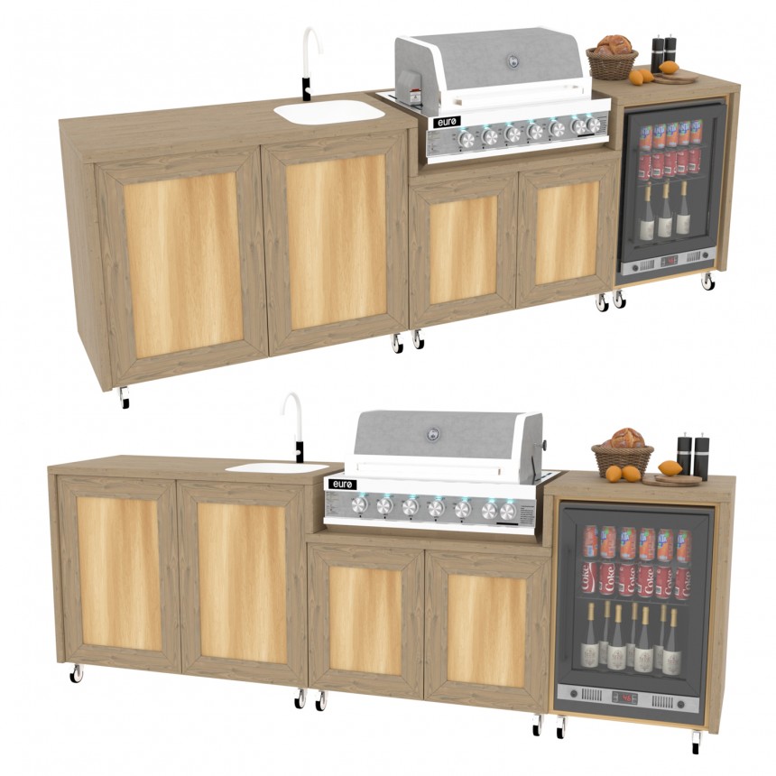 DIY Outdoor Grill Kitchen - 10ft, Grill Cabinet, Grill Table, Grill ...