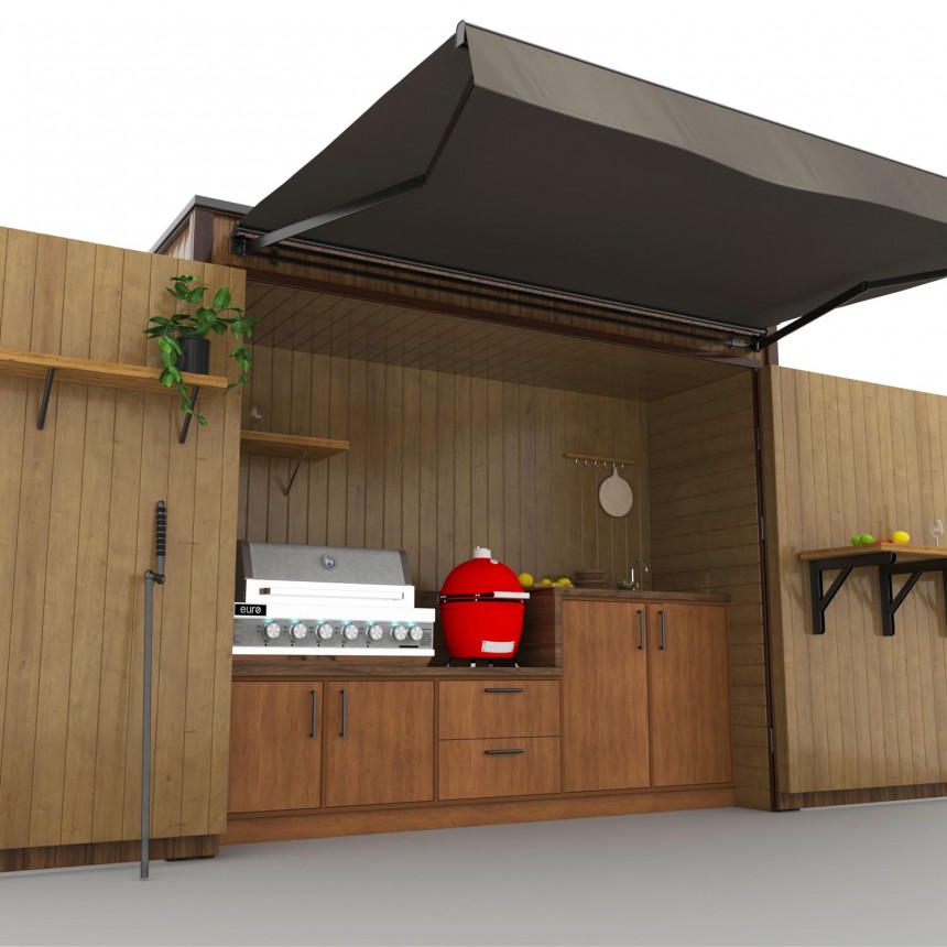 DIY Grill Shed Station Plans | Enclosed BBQ Area | Downloadable PDF